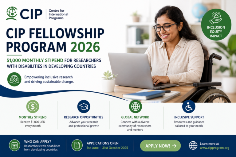 CIP Fellowship Program 2026 | $1,000 Monthly Stipend for Researchers ...